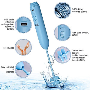 LET'S RESIN Upgraded Resin Mixer Electric, Double Mixing Effect & Speed Control Handheld Epoxy Mixer with Minimizing Bubbles, Rechargeable Resin Supplies for Resin,Liquid Silicone