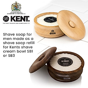 Kent SB2 Shaving Soap Puck Shaving Soap Refill for Men for Shaving Soap Bowl Use with Shaving Brush for Men, Luxury Shave Barber Soap Made with Extracts of Lavender, Pine, and Clove, Made in England