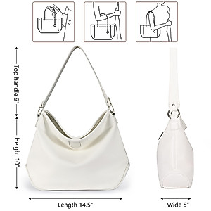 Montana West Hobo Bags for Women Purses and Handbags Classic Simple Top Handle Shoulder Satchel Bags MWC-085WH