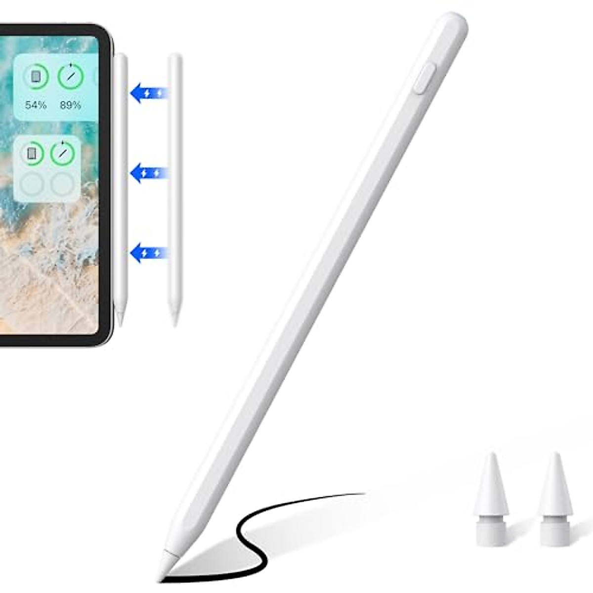iPad Pencil 2nd Generation with Magnetic Wireless Charging, Stylus Pen for iPad with Palm Rejection, Compatible with iPad Mini 6, iPad Air 5/4, iPad Pro 11" 3/2/1, iPad Pro 12.9" 6/5/4/3