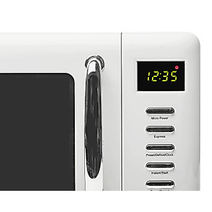 Haden Heritage Vintage 0.7 Cubic Foot 20 Liter 700 Watt Countertop Microwave Oven Kitchen with Turntable and 5 Power Levels, Ivory White