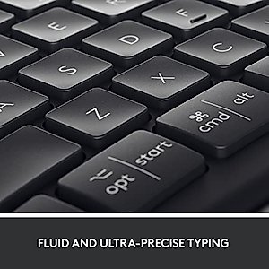 Logitech ERGO K860 Wireless Ergonomic Keyboard - Split Keyboard, Wrist Rest, Natural Typing, Stain-Resistant Fabric, Bluetooth and USB Connectivity, Compatible with Windows/Mac