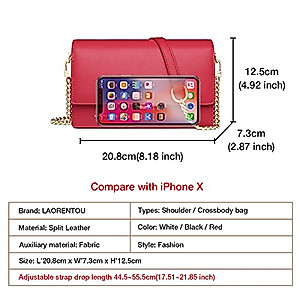 LAORENTOU Cowhide Shoulder Bag Small Crossbody Bag for Women Crossbody Phone Bag Leather Purse for Women