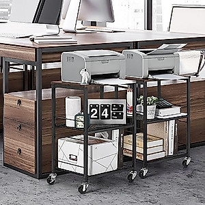 LIANTRAL 3 Tiers Rolling Cart, Utility Kitchen Storage Cart with Wheels Multifunctional Small Side End Table Nightstand for Home, Office