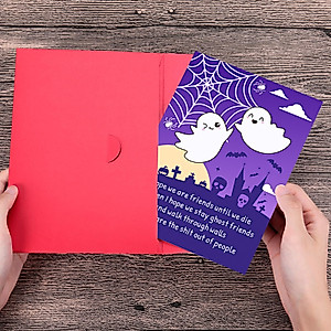 Halloween Boo Basket Stuffers for Women Men Spooky Basket Stuffers for Her Him Adult Women Thank You Card for Best Friends Birthday Cards Gifts Funny Halloween Cards for Girls Boys Sweetest Day Card