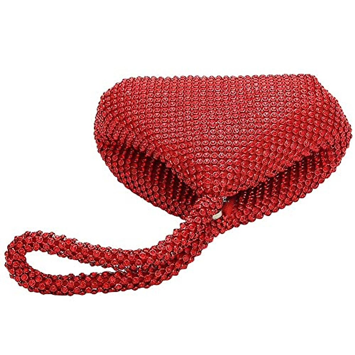 AIJUN Women's Rhinestone Purse Evening Bags Sparkly Glitter Triangle Clutch Purses for Women Evening Party Prom Cocktail Red