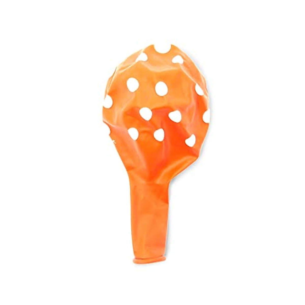 50-Pack 12-Inch Orange Latex Polka Dot Balloons for Birthday Party Decorations Supplies with 1 Gold 2.5x2.5x5-Inch Balloon Weight and 1 Roll of 10mm Wide White String