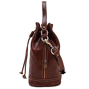 Floto Ciabatta Leather Satchel Bucket Bag
