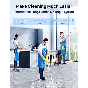 Homyeko Electric Spin Scrubber for Bathroom, Scrubber Cleaning Brush, Shower Scrubber with Long Handle, Power Scrubber Brush for Tub, Floor, Car Wheel, Tile Cleaning, 5 Replaceable Brush Heads