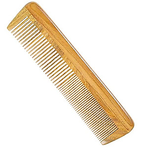 Onedor Handmade 100% Natural Green Sandalwood Fine Tooth Wooden Comb for Men Hair, Beard, and Mustache Styling Pocket Comb With Leather Case (2 in 1)