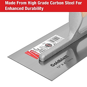 Goldblatt 3 Pieces Drywall Trowel, Carbon Steel Finishing Masonry Trowel Set Includes 14'' x 4'', 12'' x 4'', 8'' x 3'', Lightweight Wood Handle, Plastering Trowel for Sheetrock Wallboard Plasterboard