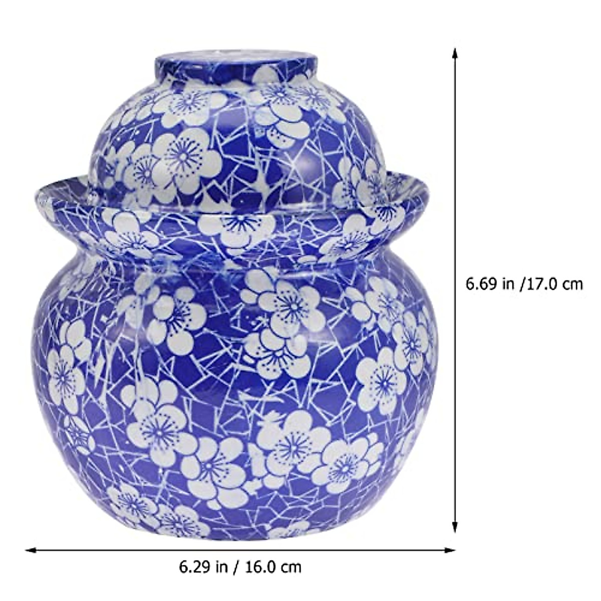 Vaguelly Ceramic Kimchi Jar Traditional Pickles Jar Pickles Storage Jar Ceramic Pickles Jar Home Storage Pot Food Storage Jar Kimchi Storage Jar Food Ceramic Canister Household Jar