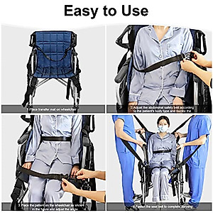 Lift Stair Slide Board Transfer, Evacuation Elevator Slide，Nylon Lift Sling Transfer Board for Body Lift, Turning（with Shoulder Strap）