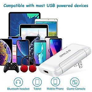 Flat USB Wall Charger, Costyle 3 Pack 18W Quick Fast Charge 3.0 Slim USB Wall Plug Adapter Fast Charging Block with Foldable Plug Compatible for iPhone 11 XR 8 Plus, Samsung Galaxy S10 S9 (White)