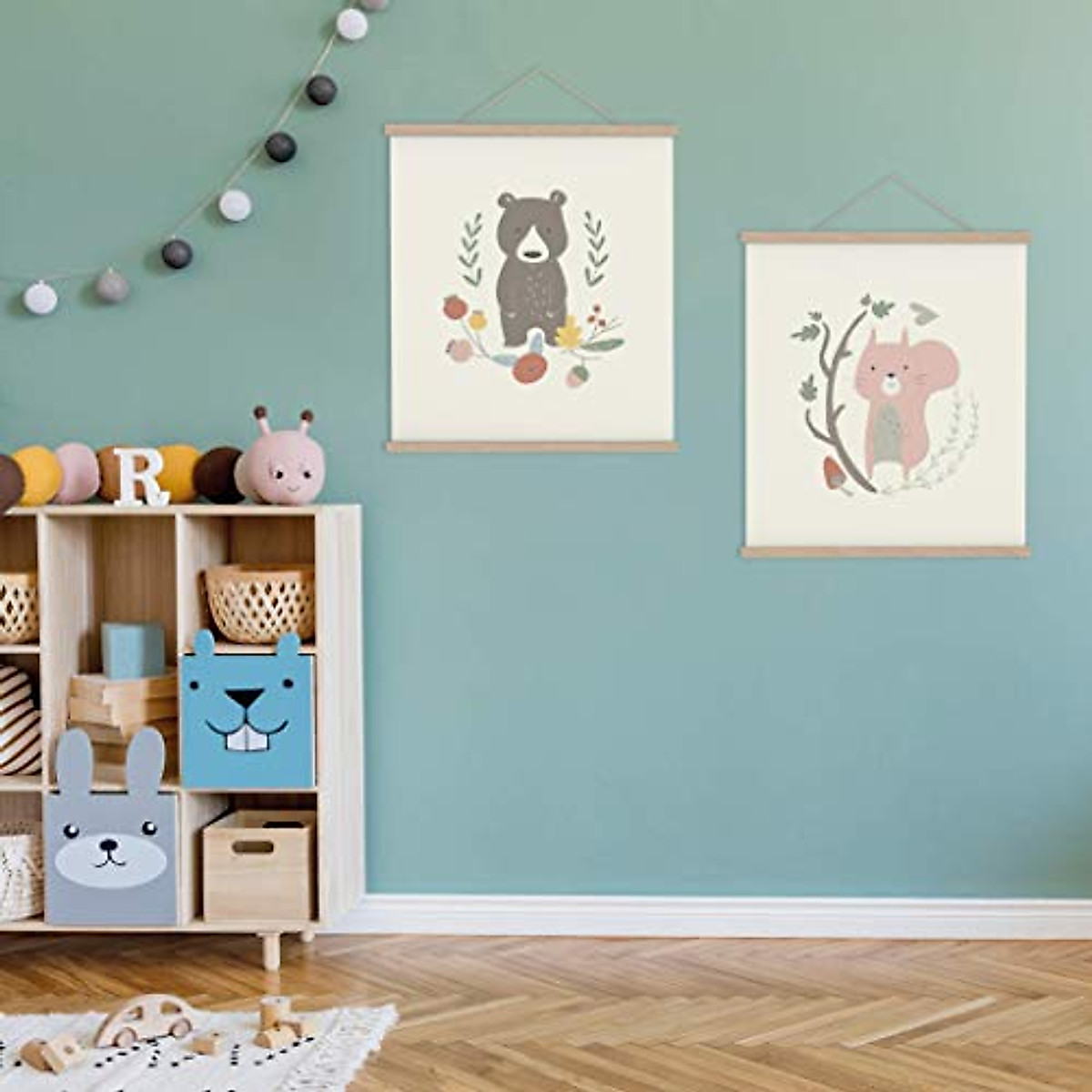 PosterMate Magnetic Poster Frame Hanger, 16 inch, 20 inch, 24 inch, Birchwood, Hang Canvas Print Artwork Wall Poster Frame Wood Wooden Magnet Print Posters Dowel Scroll Hanger Hangers Hanging Kit for Walls Map Canvas Artwork