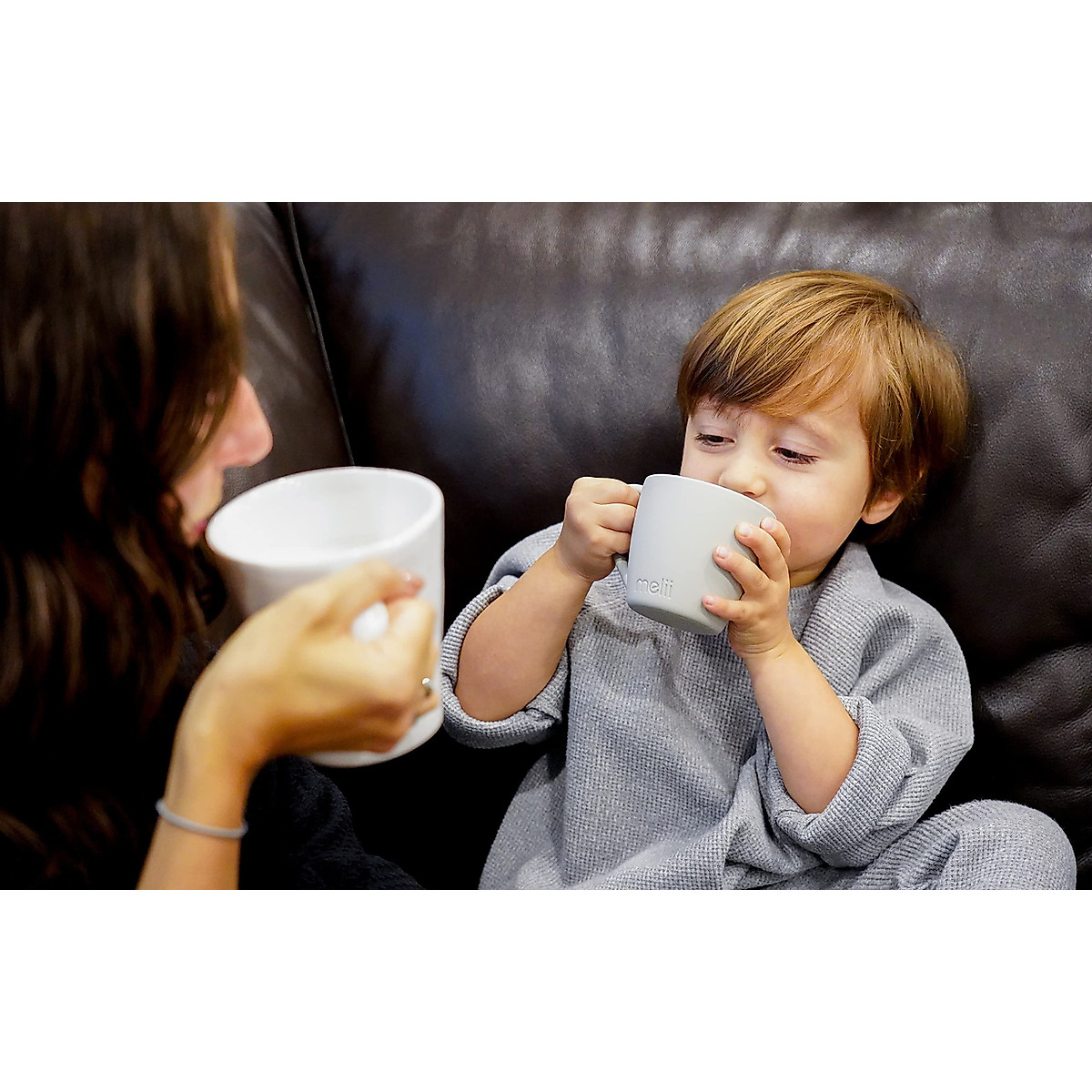 melii Silicone Bear Mug, Cup for Toddlers Kids and Children (Blue - 1 Pack)