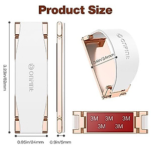 Onpint Phone Grip Finger Strap Holder 3.23 inches, 2-in-1 Cell Phone Slim Finger Loop Holder Kickstand Compatible with iPhone Samsung and Most Smartphones - White