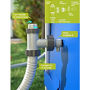 SUMMERBUDDY Above Ground Swimming Pool Plunger Valves Replacement Part with Gaskets, On Off Plunger Valves Swimming Accessories for Above Ground Swimming Pool Filter Pump (2 Pack)