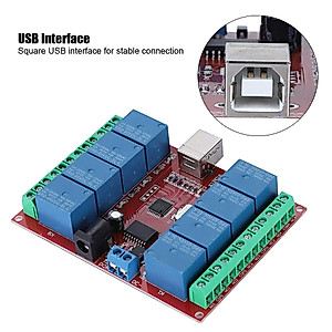 Zer one Control Switch Relay Module, 8-Channel 5V Computer USB Intelligent Control Switch Relay Module Driver
