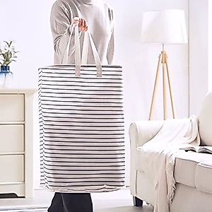 72L Freestanding Laundry Hamper, Collapsible Waterproof Clothes Basket with Easy Carry Long Handle, Washing Bag for Clothes, Toys (1 Pack, Grey)