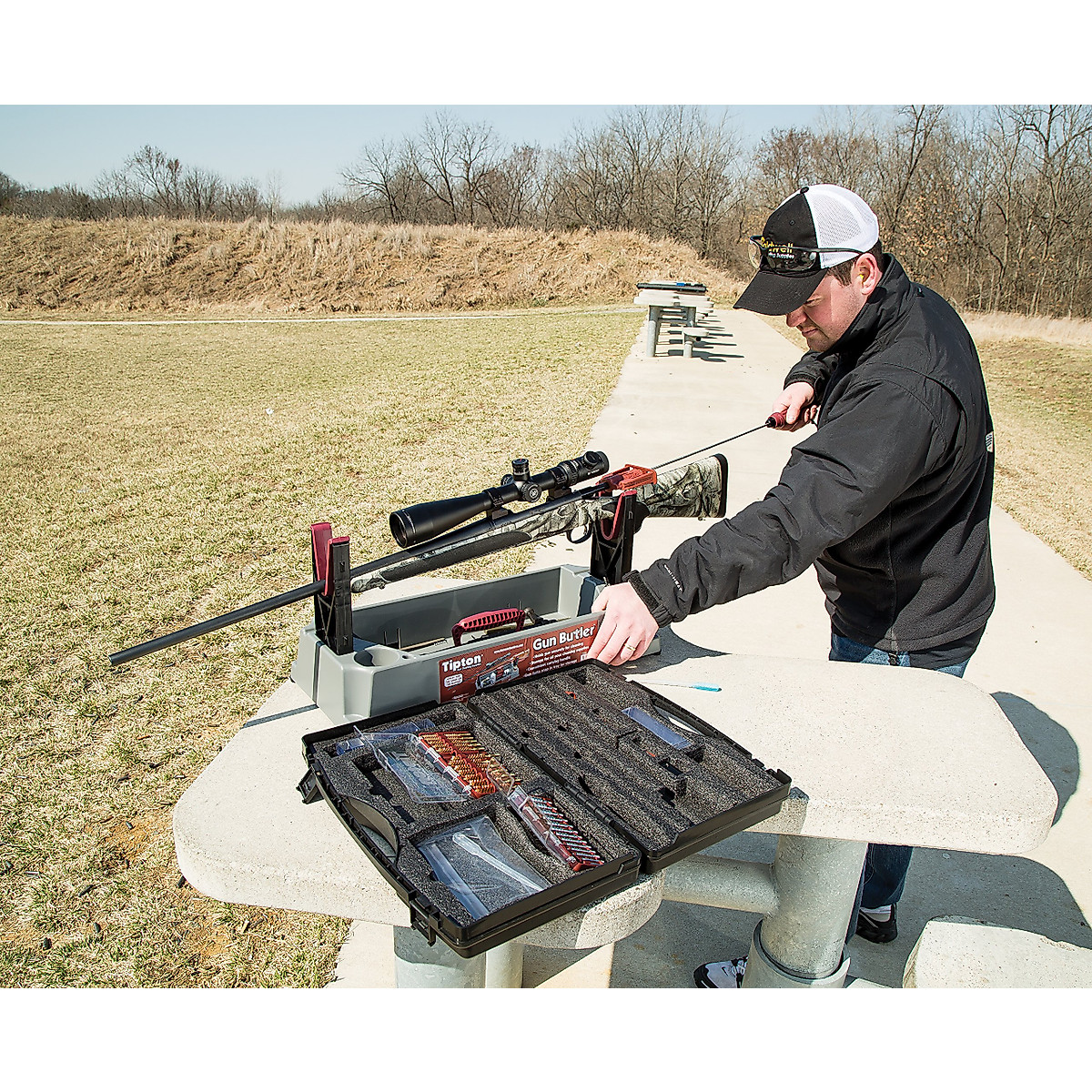 Tipton Ultra Cleaning Kit with Jags, Brushes and Bore Guide in Storage Case for Firearm Cleaning and Maintenance