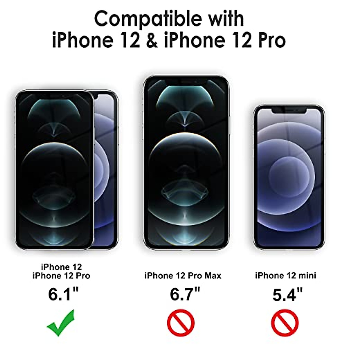 JETech Case for iPhone 12/12 Pro 6.1-Inch with 2-Pack Tempered Glass Screen Protector, 360 Full Body Shockproof Bumper Phone Cover Protective Clear Back (Clear)