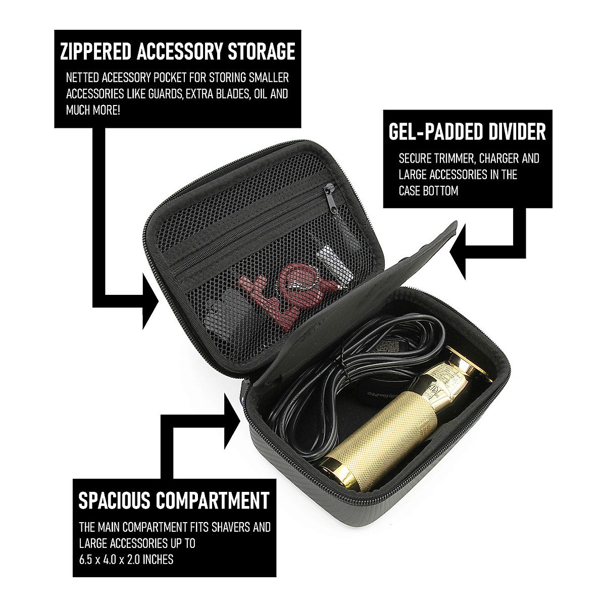 CASEMATIX Outlining Trimmer Case Compatible with BaByliss Trimmer Liners for Men and More Cordless Trimmer Accessories, Case Only Fits Cordless Models