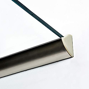 Deco Window 12" X 6" Tempered Glass Shelf for Wall Floating Shelves 8mm Thick Bathroom Storage Organizer with Concealed Mount (Satin Silver)