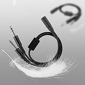 Bindpo U174 Headset Male-Female Adapter Cable, Dual GA Plugs Helicopter to General Aviation Headphone Adapter Cord for David Clark AVCOMM