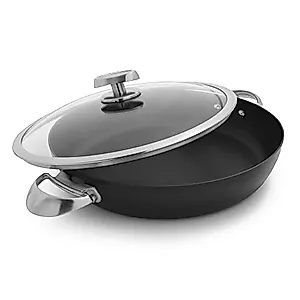 SCANPAN Pro IQ 4.25 qt Chef Pan with Lid - Easy-to-Use Nonstick Cookware - Dishwasher, Metal Utensil & Oven Safe - Made by Hand in Denmark