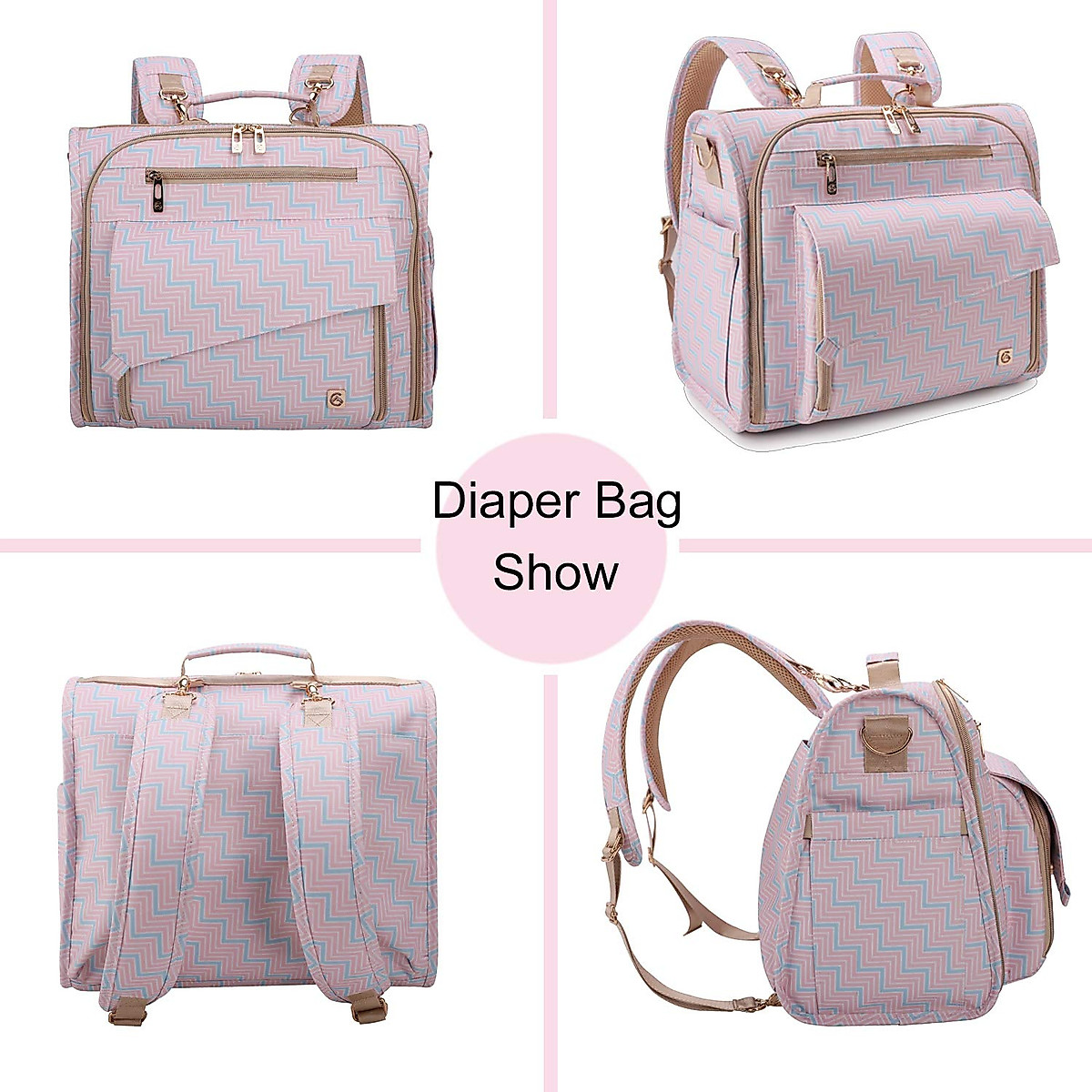 ALLCAMP OUTDOOR GEAR Diaper Bag Backpack Large, Support Baby Stroller, Converted Into a Tote Bag