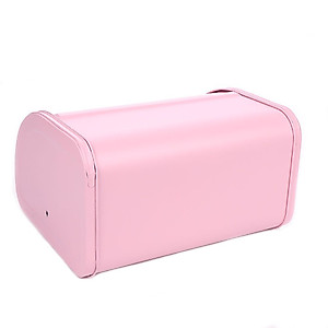 KL X458 Pink Bread Box Roll Top, Metal Bread Box for Kitchen Countertop, Large Capacity, Keeps Bakery Items Fresh Longer, Bread Bin for Kitchen Countertop, Breadbox to Store Cookies, Bagels, Muffins