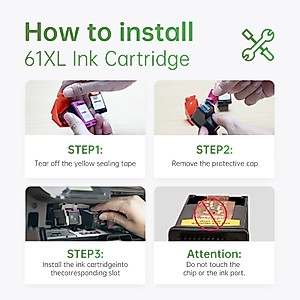 LEMERO 61XL Remanufactured Ink Cartridge Replacement for HP 61 61XL Combo Pack for Officejet 4635 Envy 4500 5530 Deskjet 3510 2542 2544 1510 2549 Printer Ink Cartridges (2 Pack)