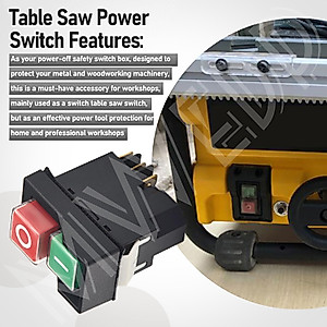 MWEDP N603746 Table Saw On-Off Magnetic Switch Compatible with D-eWalt Table Saw, Fits Model DWE7485 DWE7491RS DWE7491RS