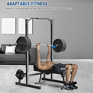 JX FITNESS Squat Rack Power Rack with Pull Up Bar,Adjustable Power Cage Exercise Squat Stand with Barbell Holder Weight Plate Storage Pegs,Weight Lifting Workout Station for Home Gym