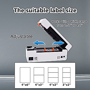 Bluetooth Thermal Label Printer USB 4×6 Shipping Label Printers Free Label Holder for Small Business Printer without ink or ribbon Support Windows, Android, iOS Used for Ebay,Amazon,Shopify,Etsy