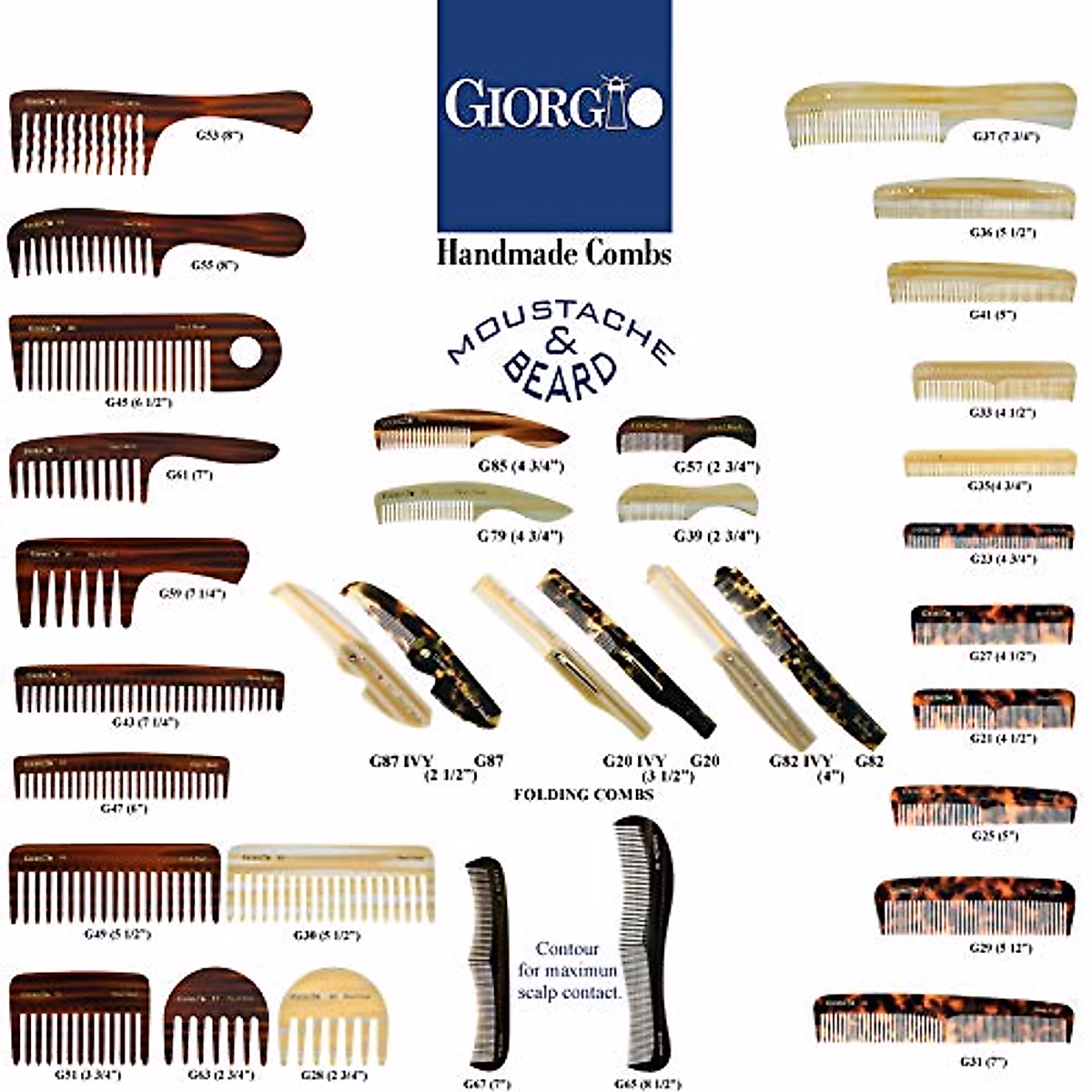 Giorgio G28 Wide Tooth Comb Detangling Comb, Pocket Comb and Travel Comb Wide Tooth Combs for Women for Thick Hair, Hair Detangler Comb For Wet and Dry Everyday Care. Handmade, Saw-Cut, and Polished