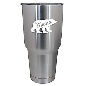 Cups drinkware tumbler sticker - Mama bear sticker - Cute inspirational cool sticker decal (White)