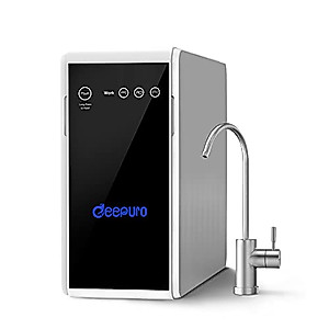 Deepuro Reverse Osmosis Water Filtration System RO Water Filter System Under Sink Tankless 400GPD with 5-Stage Filtration, Water Purification RO Units, Filters Life Monitor & Smart Touch Panel, WS4A