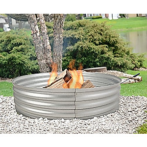 Pleasant Hearth OFW815FR Infinity Galvanized fire Ring, Silver