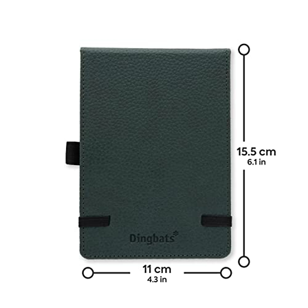 Dingbats A6+ Wildlife Notebook Journal Hardcover, Cream 100gsm Ink-Proof Paper, 6.1 x 4.3 inches, 192 pages (Green Deer, Dotted)