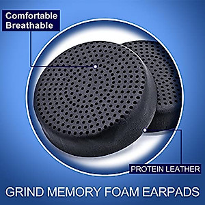 Grind Earpads Replacement for Grind Bluetooth Wireless On-Ear Headphones - Protein Leather/Ear Cushion/Ear Cups by JESSVIT