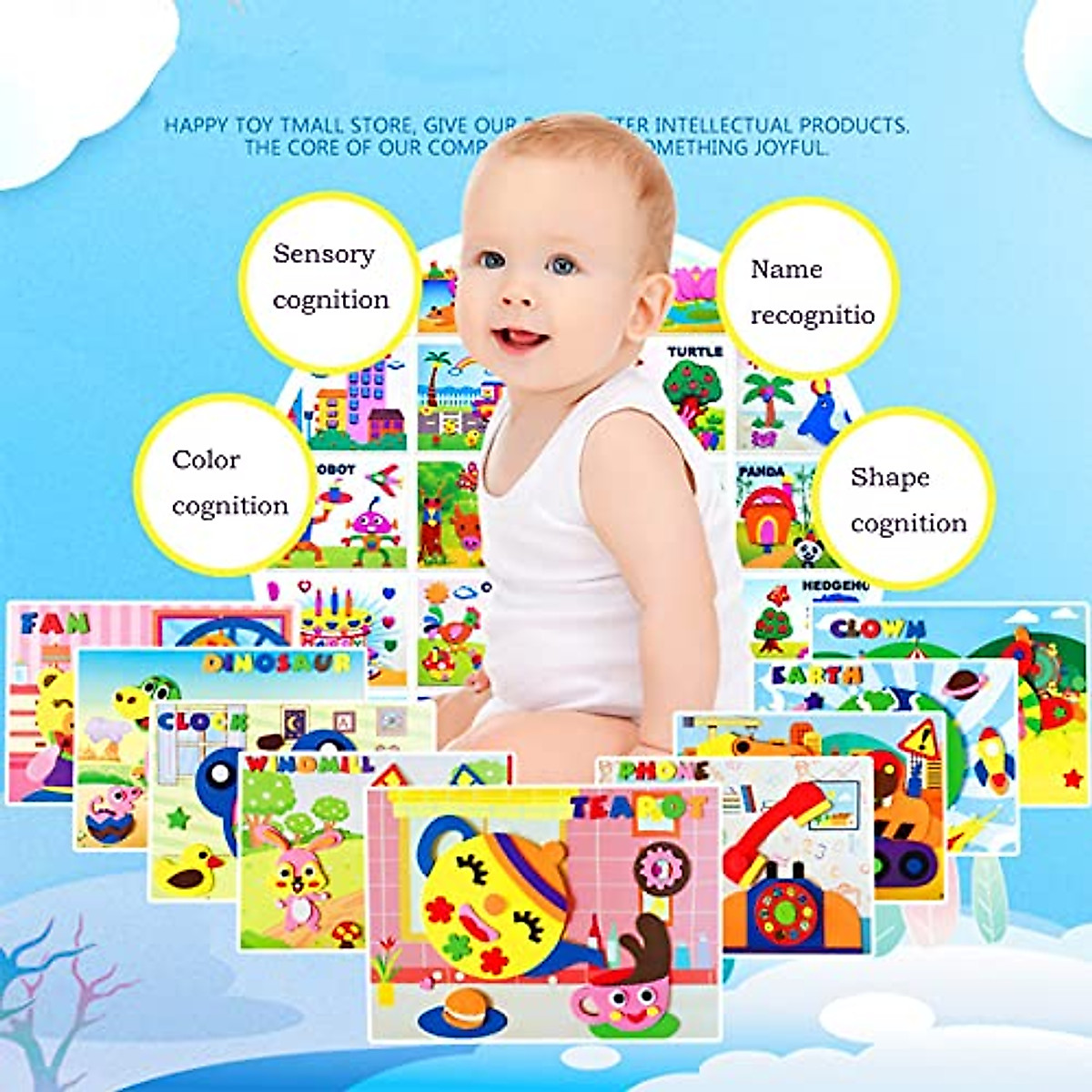Ahua 3D EVA Foam Stickers for Toddlers Large Size DIY Cartoon Animal Painting Stickers Movable and rotatable，Preschool Art Class Drawing Sticker Puzzle Art Craft Kit for Kids Boys Girls