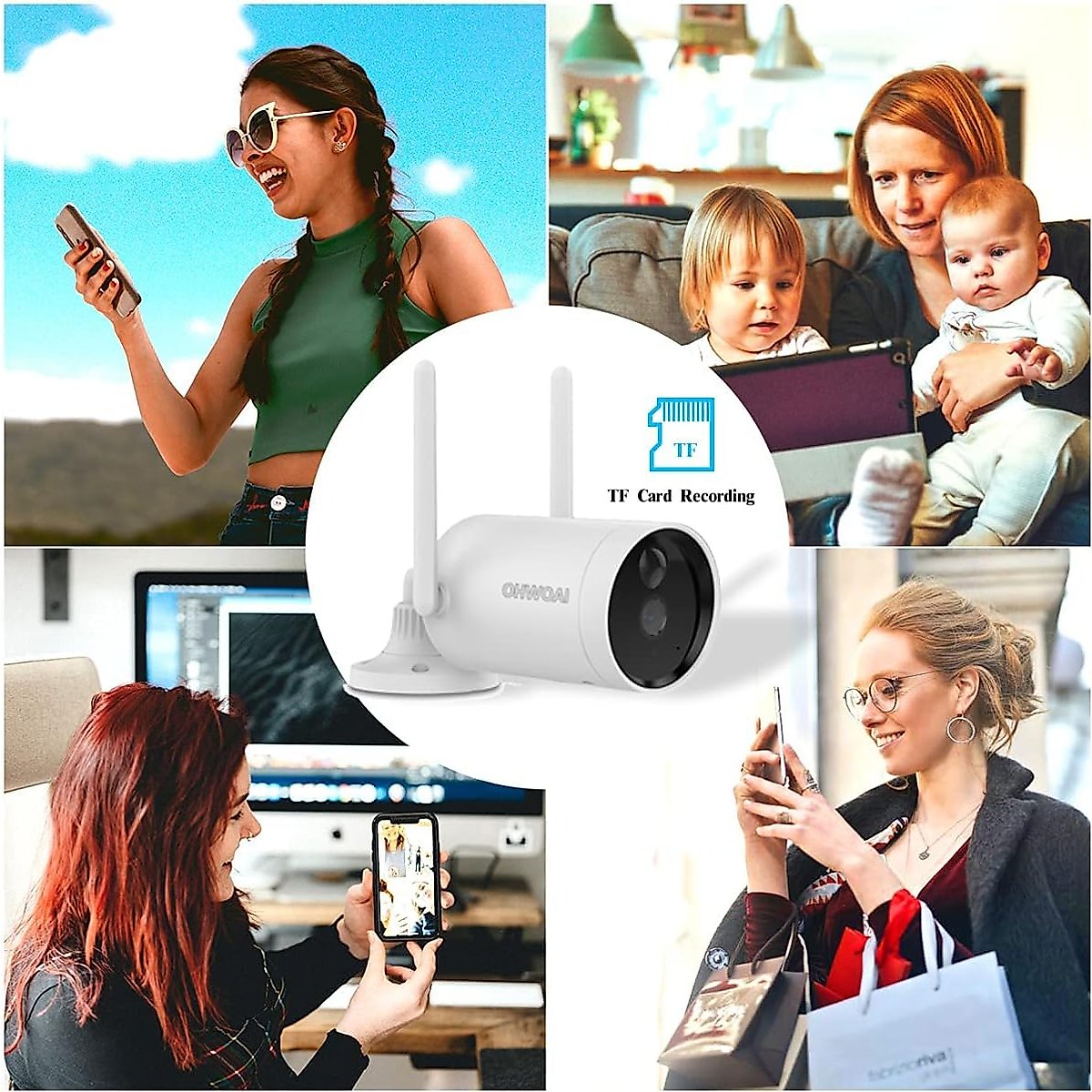 《 Two-Way Audio & Truly Wireles》 Outdoor Solar Powered Rechargeable Battery Camera, Surveillance WiFi Camera with Solar Panel, Security Home IP Camera, PIR Motion Detection, Waterproof, Night Vision