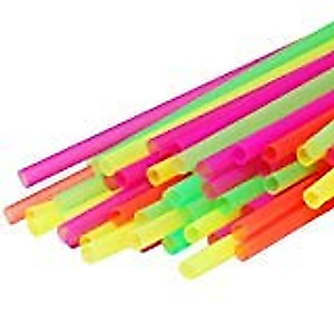 S & L Straw Company - Bulk Pack of Colored Plastic Drinking Straws - Disposable Kid Friendly, Colorful Party Fun Straws (Neon Mixed, 250)…