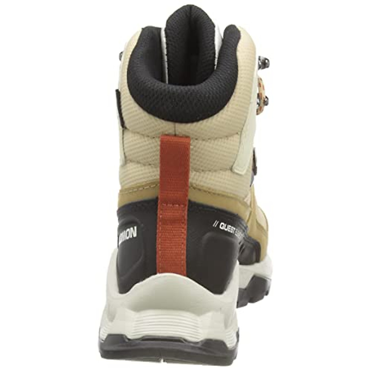 Salomon Quest Element Gore-TEX Hiking Boots for Women, Safari/Vanilla Ice/Mecca Orange, 10