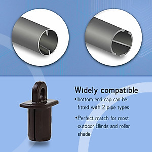 Universal Replacement of Exterior Roller Shades Outdoor/Indoor Roller up Blinds (3 Pcs End Cap, Black)