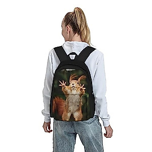BAFAFA Squirrel Funny Animal Printed Lightweight Backpack Large Travel Backpack Sport Bag Casual Laptop Backpack