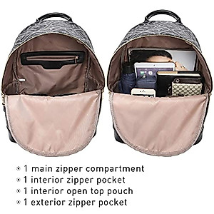 Dasein Womens Backpack Purse Casual Travel School Daypack with Matching Wristlet 2Pcs Set (DS-Black)