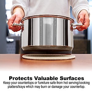 Round Cotton Trivets Set of 4 in Beige by Beets & Berry, 7 inch and 9 inch Diameter, Pot Holders, Hot Pads, Hot Mats, 100% Pure Eco Cotton, Boho, Farmhouse, Mid Century Modern, Kitchen Decor